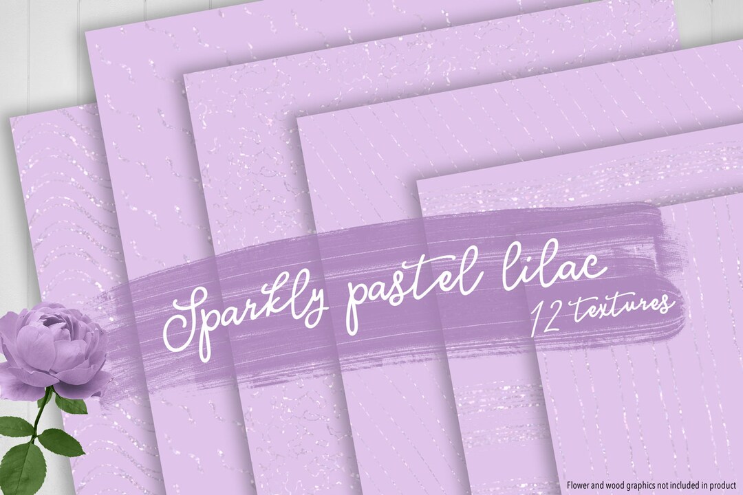 Sparkly Lilac Digital Paper: Seamless Pastel Textures (JPG + Photoshop ...