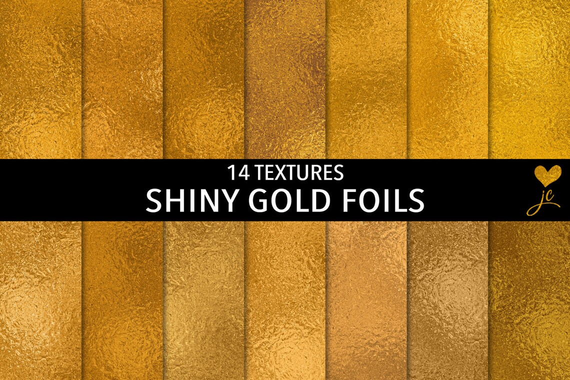 Shiny Gold Foil Textures: Seamless Digital Papers (JPG + PAT) - Etsy