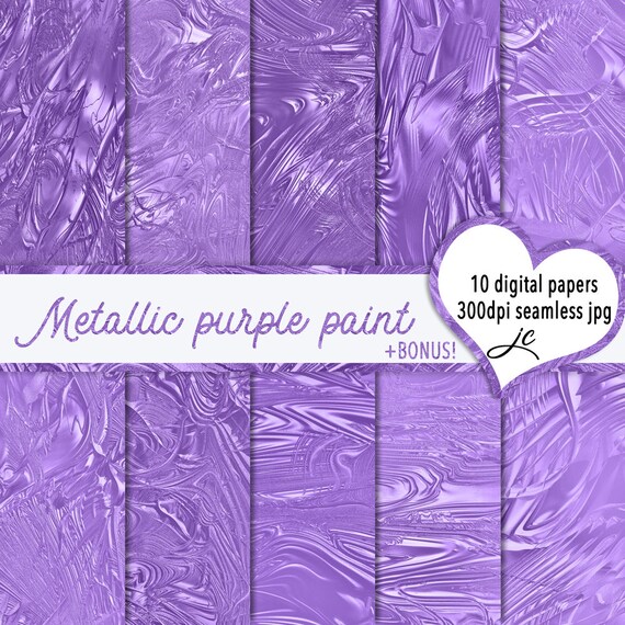 Metallic Purple Paint Digital Papers BONUS Pattern Files | Etsy