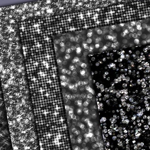 Glitterish Black Digital Papers, Seamless, Textures, Backgrounds ...