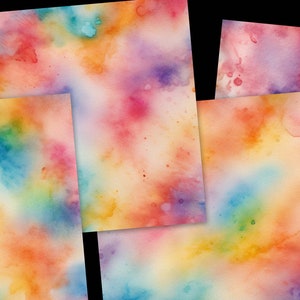 Rainbow Watercolor Backgrounds, Digital Papers, Textures, Scrapbooking ...