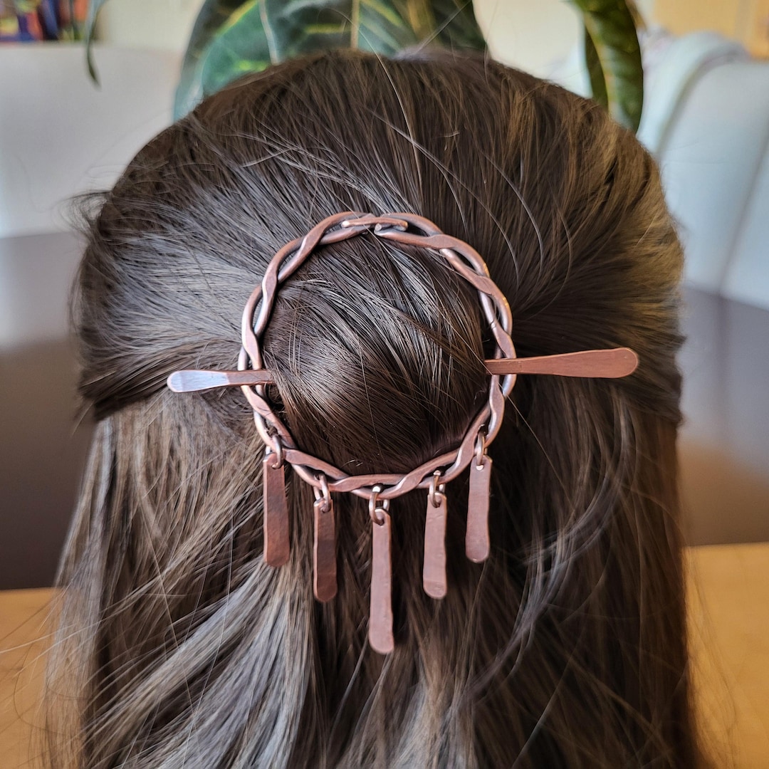 Copper Hair Clip Barrette, Unique Hair Pins, Long Hair Accessories ...