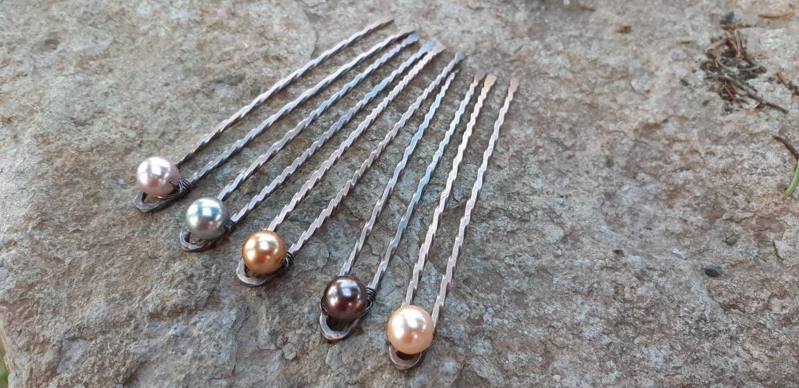 Hair pins set pearl multi-color hairpins for buns updos & | Etsy