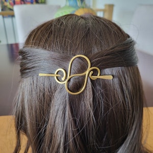 Tiny Gold Mini Size Hair Clip Barrette With Stick, Strong Hand Forged ...