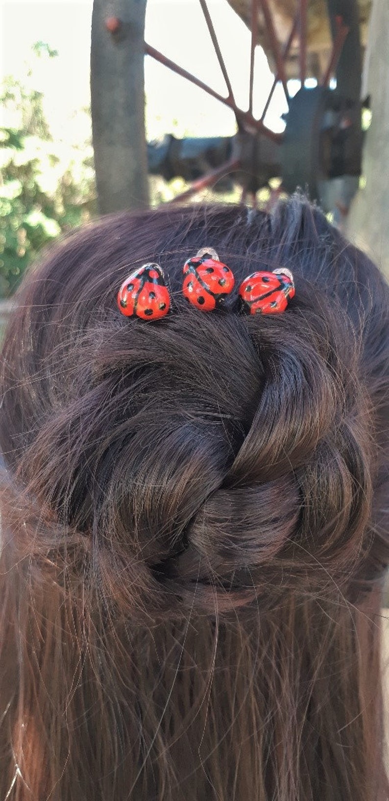 Ladybug Hair Pins for Buns Updos Decorative Accessory for | Etsy