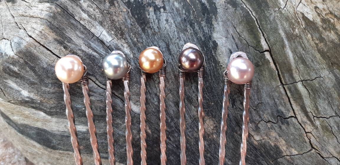 Hair pins set pearl multi-color hairpins for buns updos & | Etsy