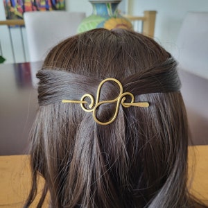 Tiny Gold Mini Size Hair Clip Barrette With Stick, Strong Hand Forged ...