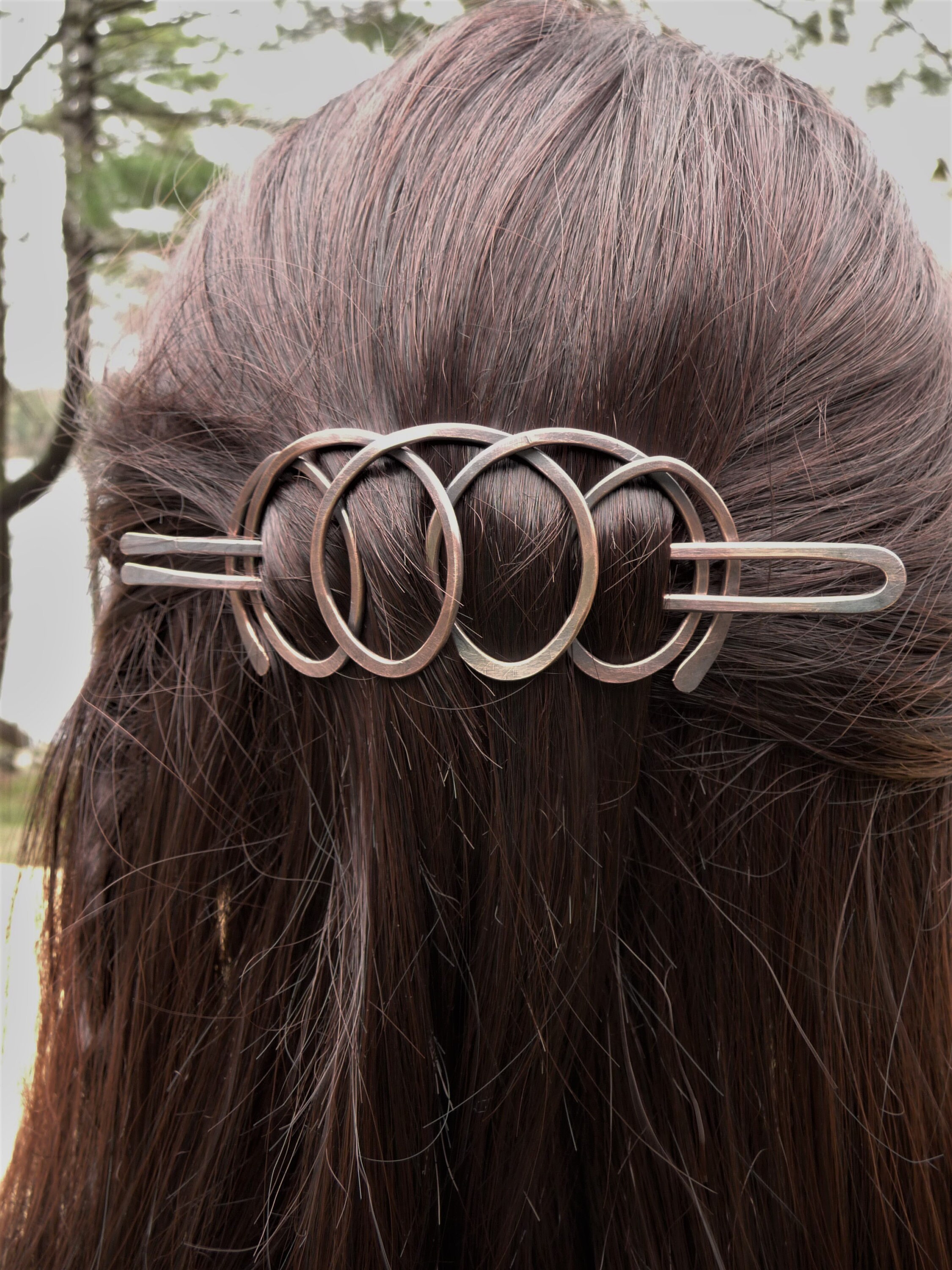 Spiral Hair Pin Barrette With Fork Stick Celtic Hair Pin - Etsy