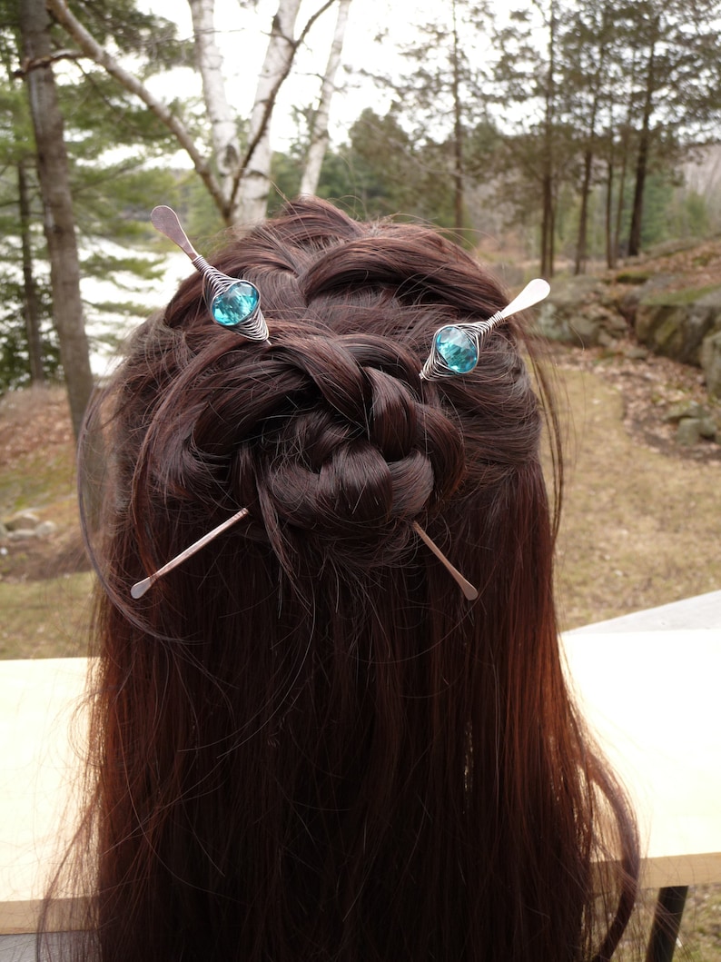 Decorative Hair Sticks for Buns Womens Hair Accessories Blue - Etsy