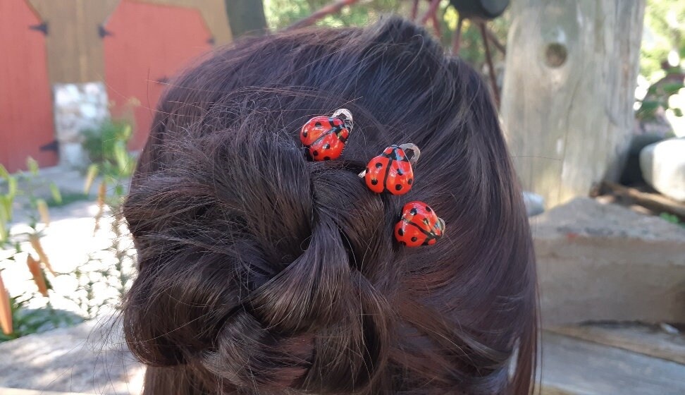 Ladybug Hair Pins for Buns Updos Decorative Accessory for - Etsy