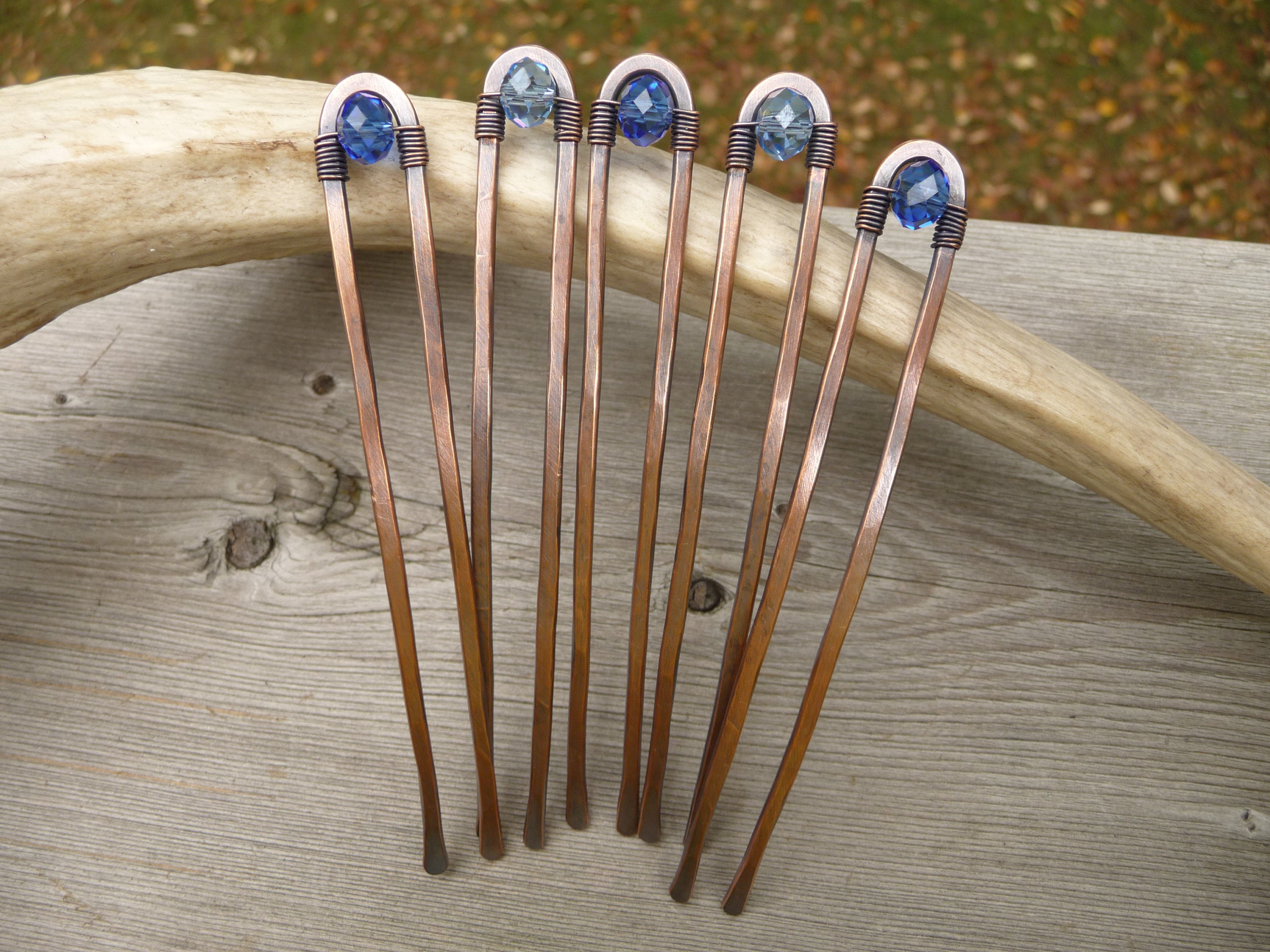 Metal hair pins set of 5 bun holder for long thick or thin | Etsy