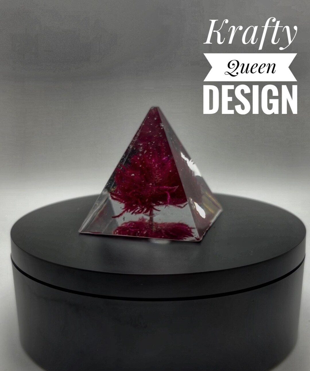 Resin Flower Pyramid Paperweight - Etsy