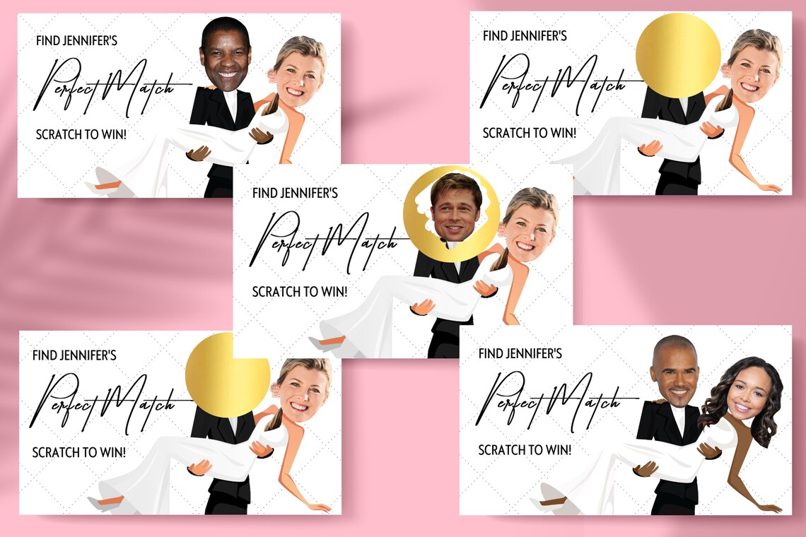 Bridal Shower Scratch off Game Perfect Match Personalized - Etsy