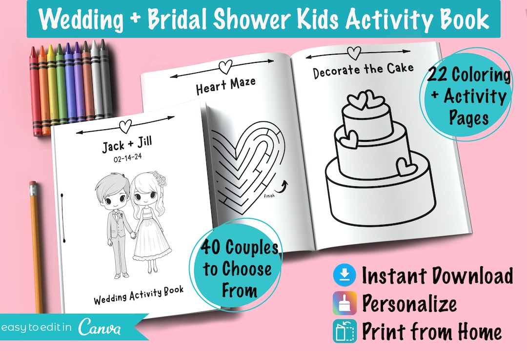 Wedding Activity Book for Kids | Weddings/bridal Showers | Digital ...