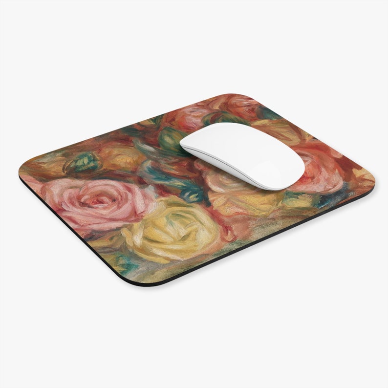 Renoir Roses Mouse Pad Impressionist Art Design Tech - Etsy