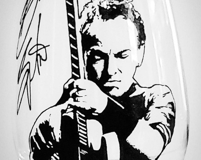 Bruce Springsteen Hand Painted Stemless Wine Glass - Etsy