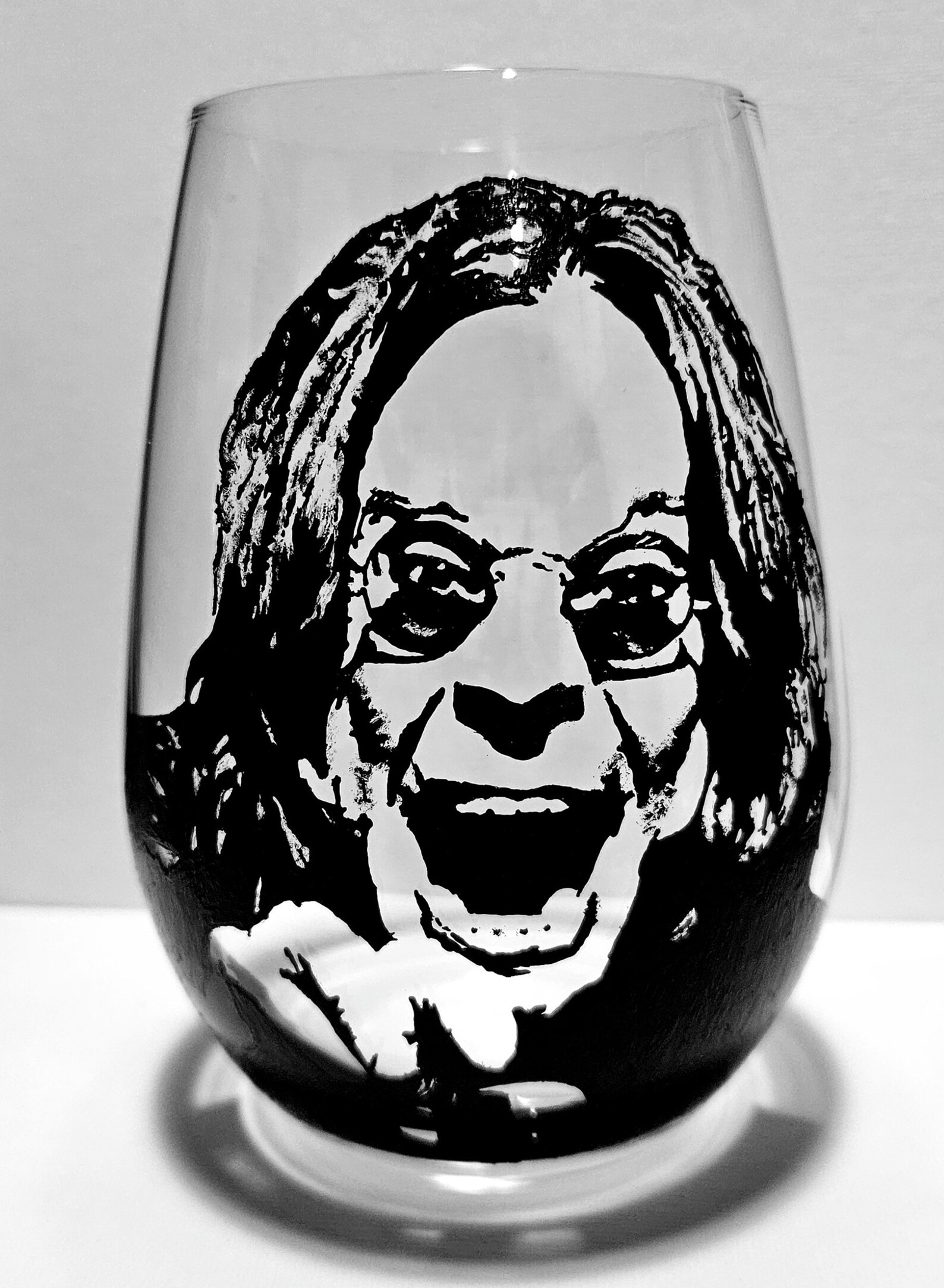 Hand Painted Ozzy Osbourne Wine Glass - Etsy