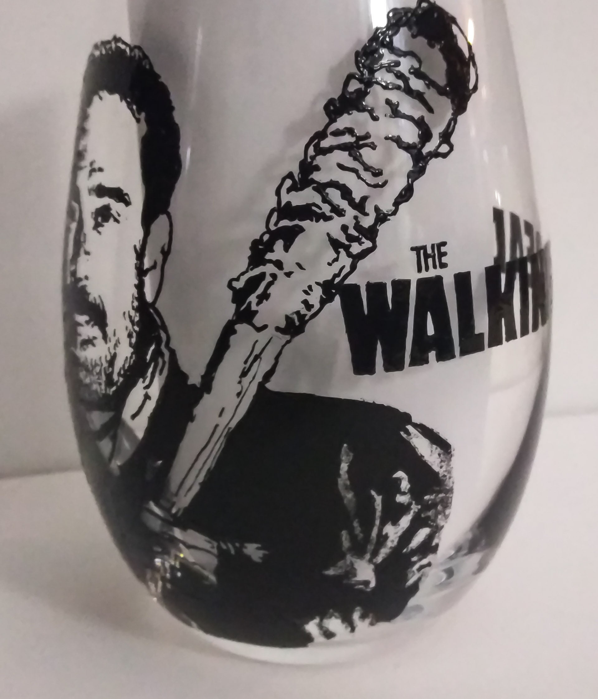 The Walking Dead Hand Painted negan Stemless Wine - Etsy