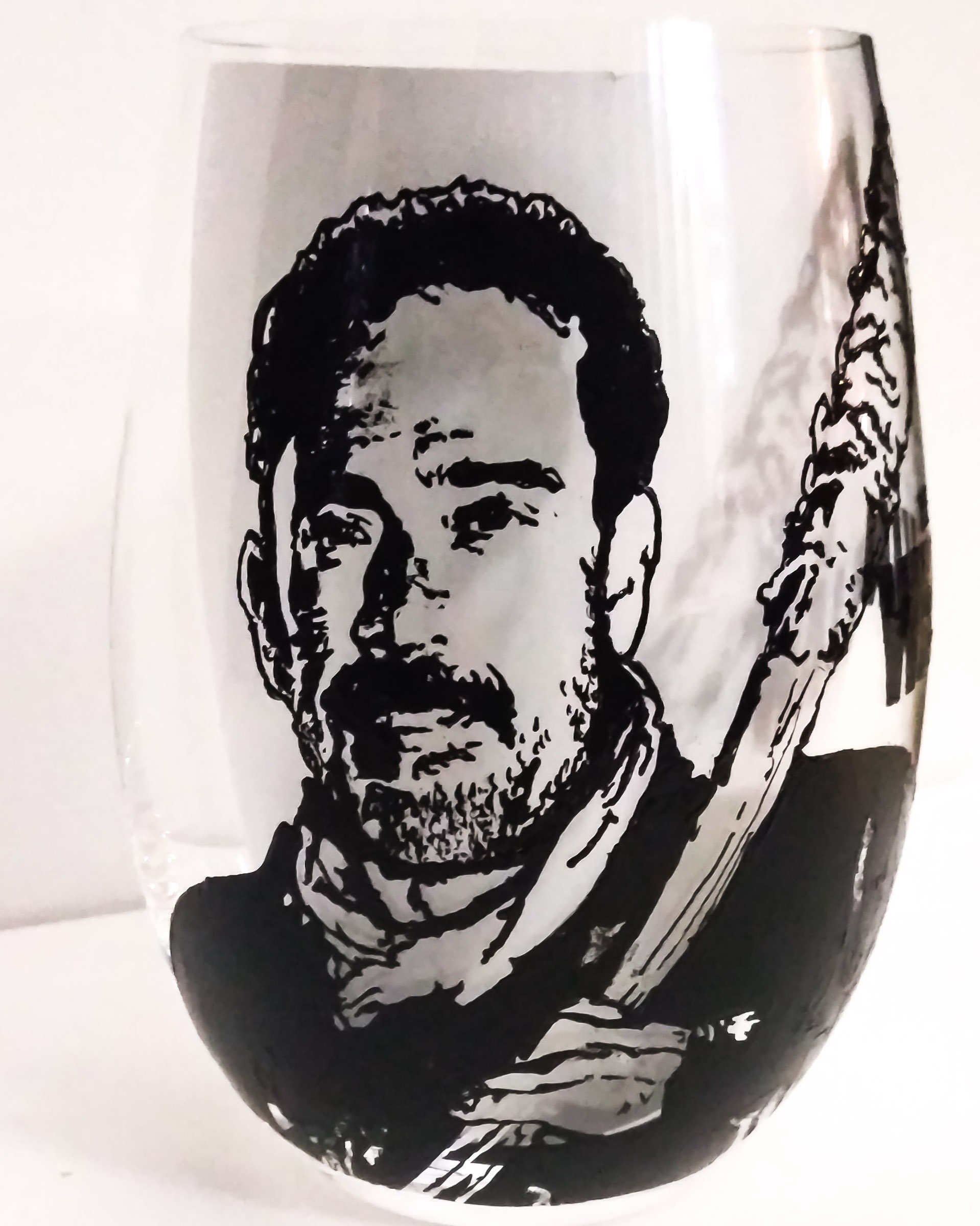 The Walking Dead Hand Painted negan Stemless Wine - Etsy