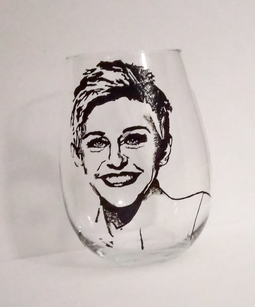 Ellen Degeneres Hand Painted Wine Glass - Etsy