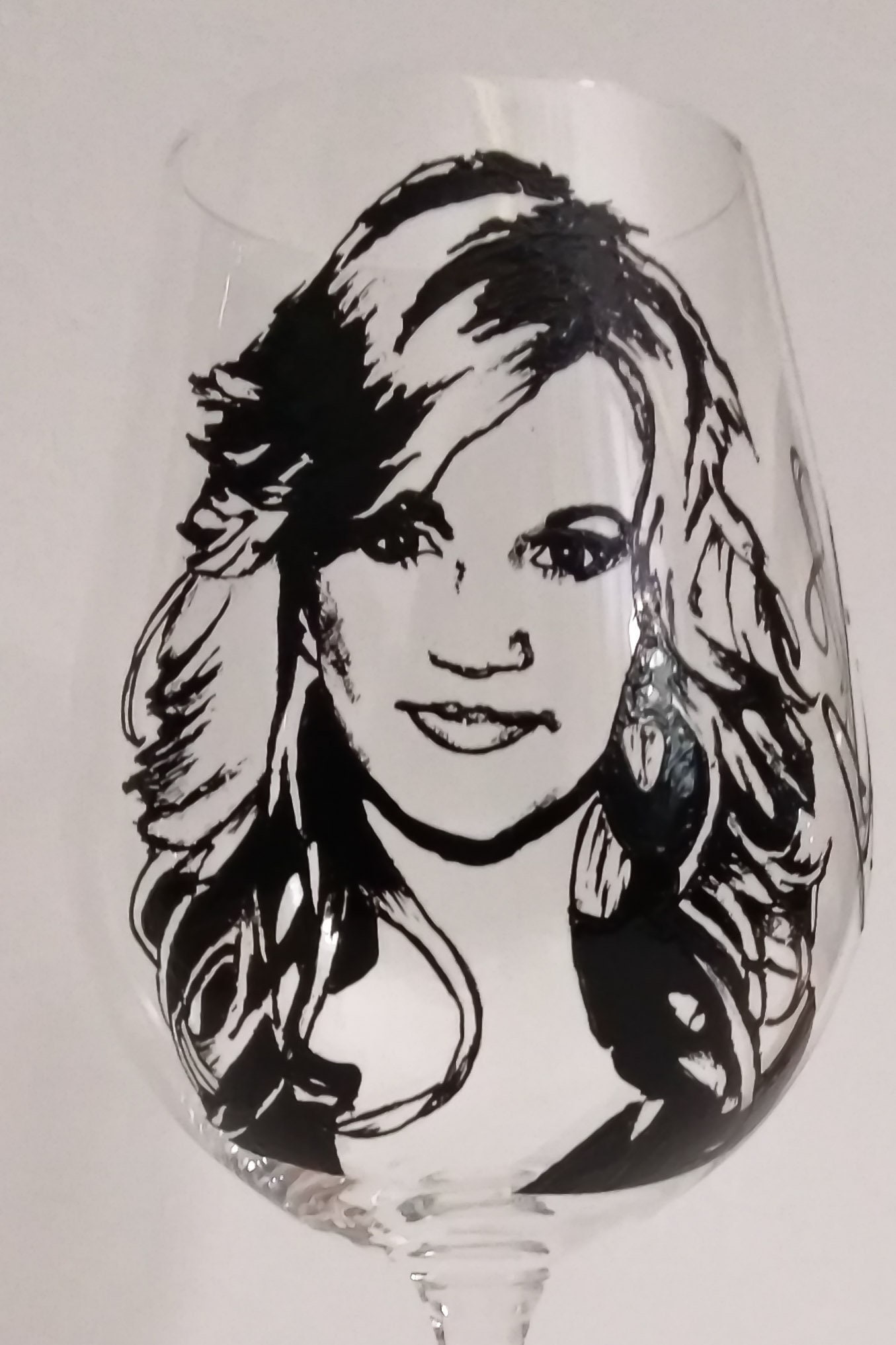 Hand Painted Carrie Underwood Crystal Wine Glass - Etsy