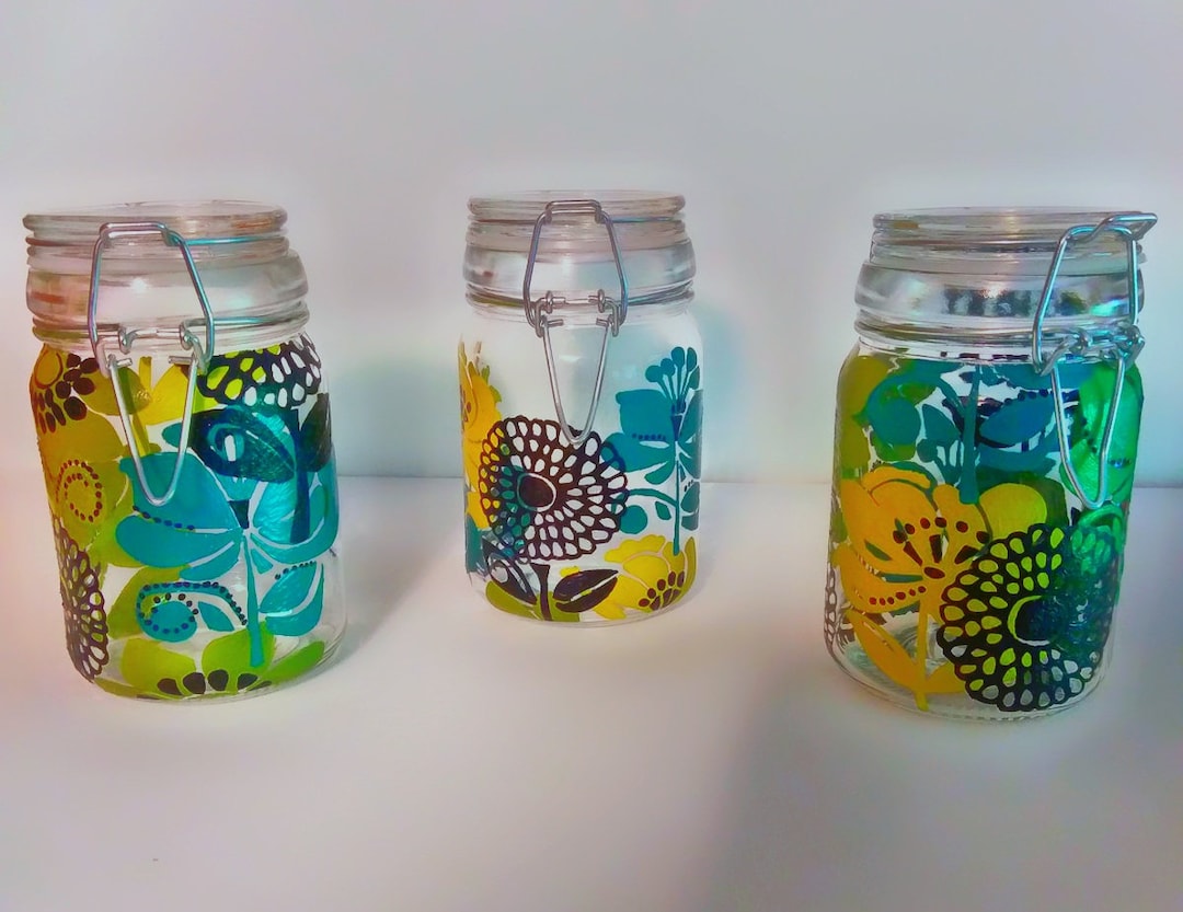 Colorful Floral Mini Jars - Etsy