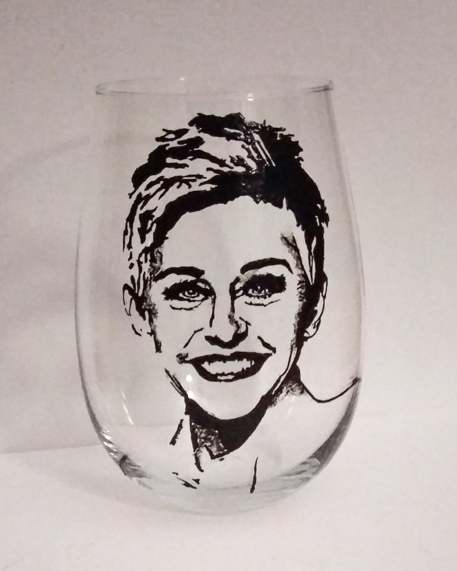 Ellen Degeneres Hand Painted Wine Glass - Etsy