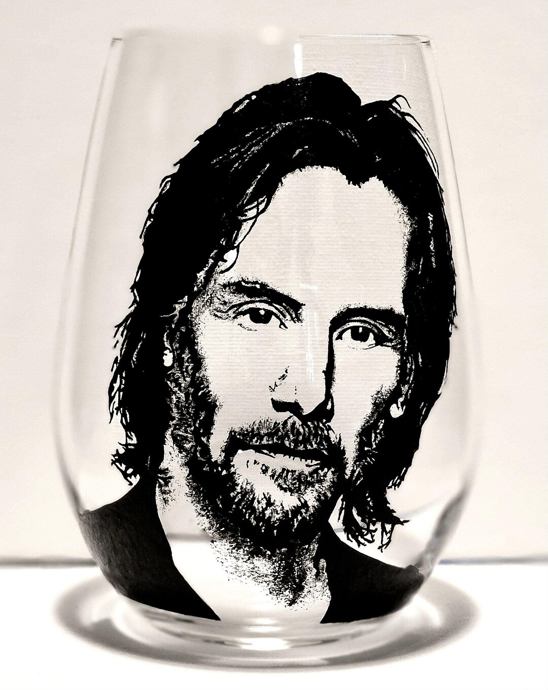 Hand Painted Keanu Reeves Wine Glass - Etsy