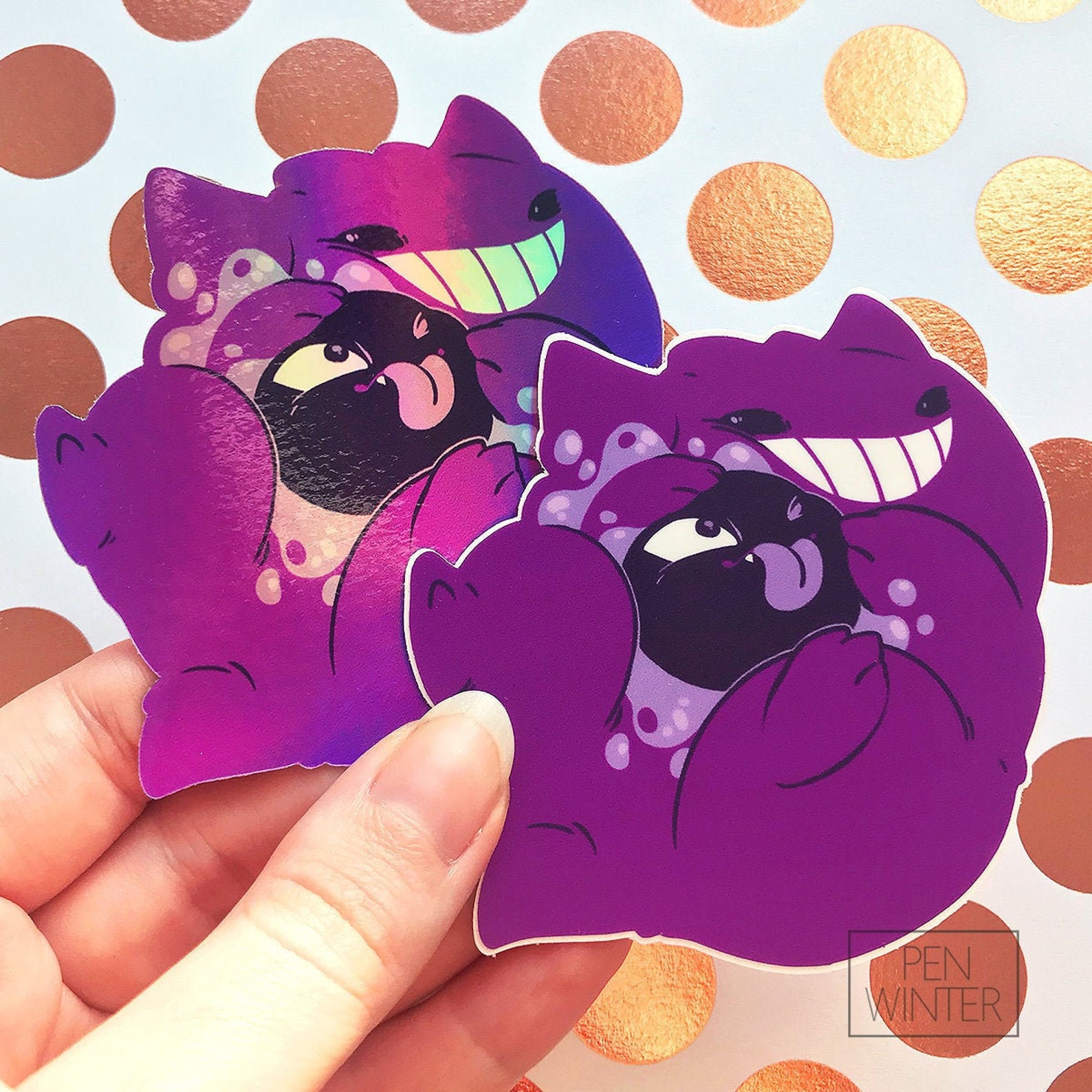 Gengar and Gastly Sticker Holo Vinyl | Etsy