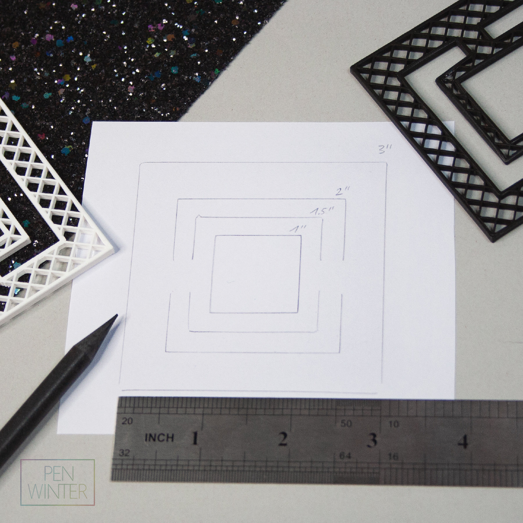 Inchie Art Card Master Template 3D Print - Etsy