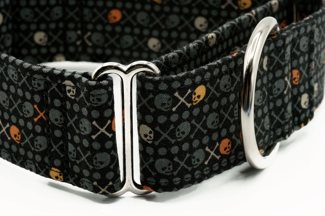1.5 WIDE Black Skulls Martingale Collar Black Skulls - Etsy