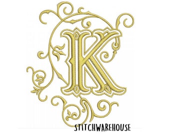 Initial K Embroidery - Etsy