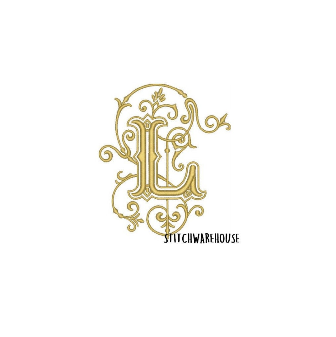 Elegant Letter L Embroidery Design: Wedding Monogram (digital Download ...