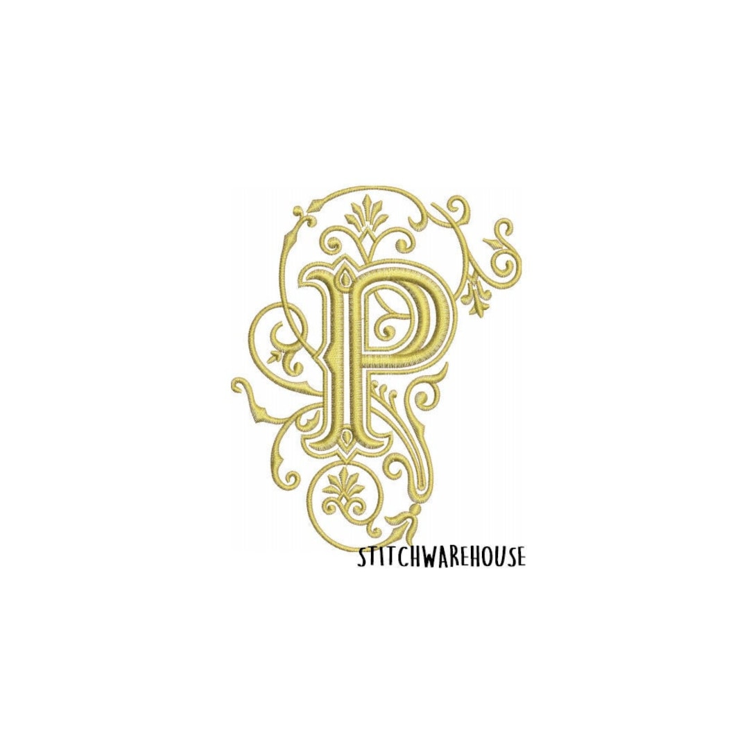 Elegant Letter P Embroidery Design: Wedding Monogram (digital Download ...