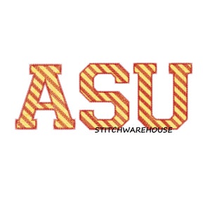 ASU Stripe Monogram Machine Embroidery Design (digital Download) - Etsy