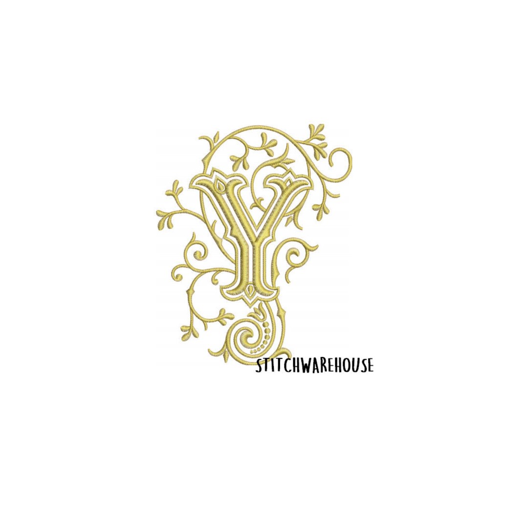 Letter Y Embroidery Design: Elegant Wedding Monogram (digital Download ...