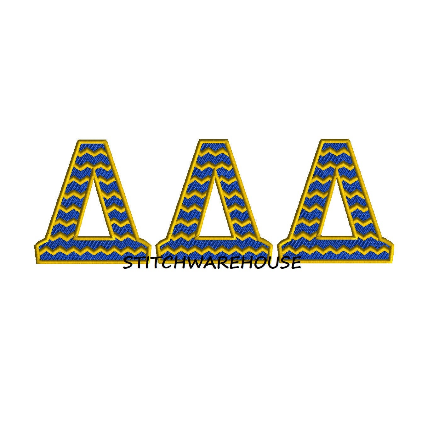 Tri Delta Sorority LG Greek Letters Machine Embroidery Design | Etsy