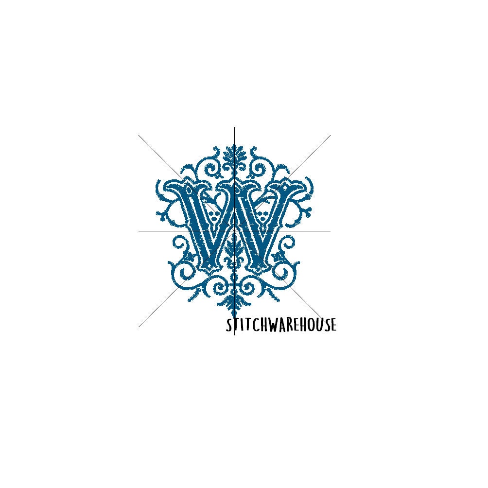 Elegant Letter W Embroidery Design: Wedding Monogram (digital Download ...