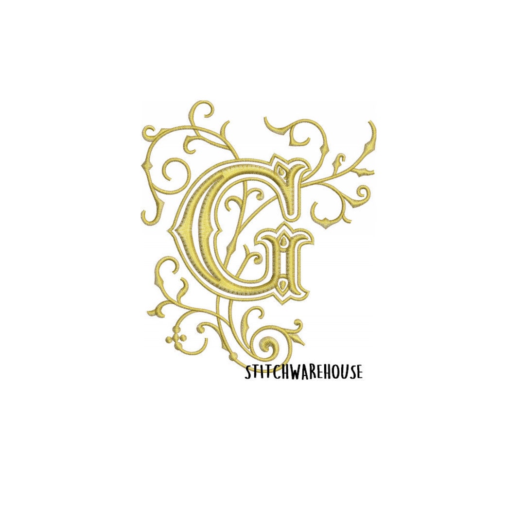 Elegant Letter G Embroidery Design: Wedding Monogram (digital Download ...
