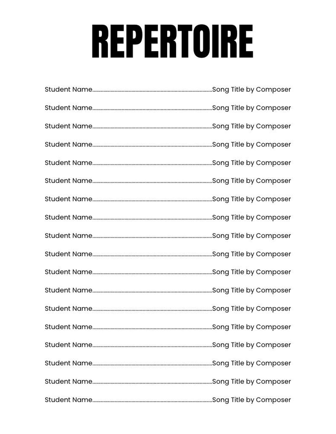 Editable Modern Program - Piano Recital Program - Music Teacher ...