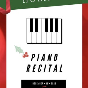 Editable Piano Recital Program Template - Printable Music Program ...