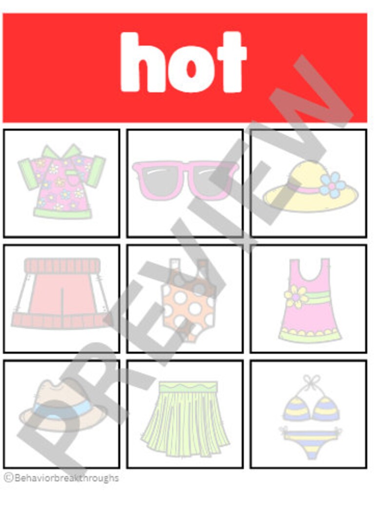 Hot and Cold Sort/match/errorless Matching-hot/cold Items and Hot/cold ...