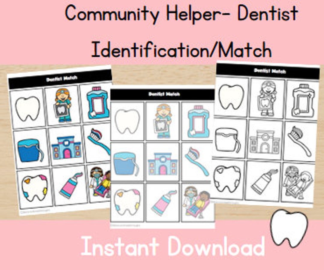 Community Helper- Dentist-match - Etsy
