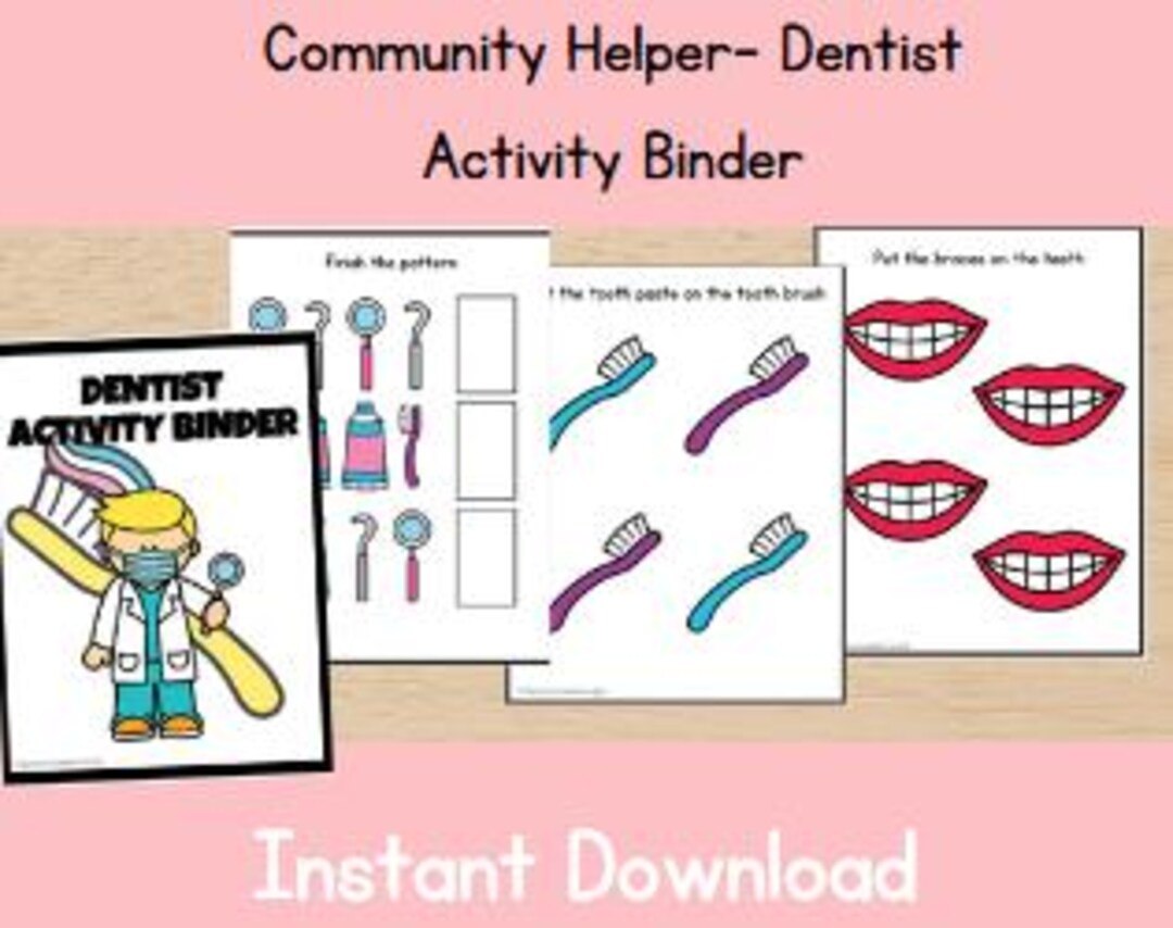 Community Helper- Dentist Activity Binder - Etsy