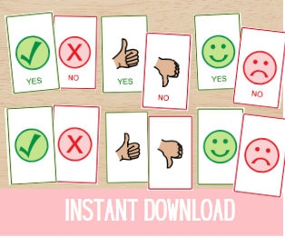 YES/NO Picture Communication Visuals Flash Cards - Etsy