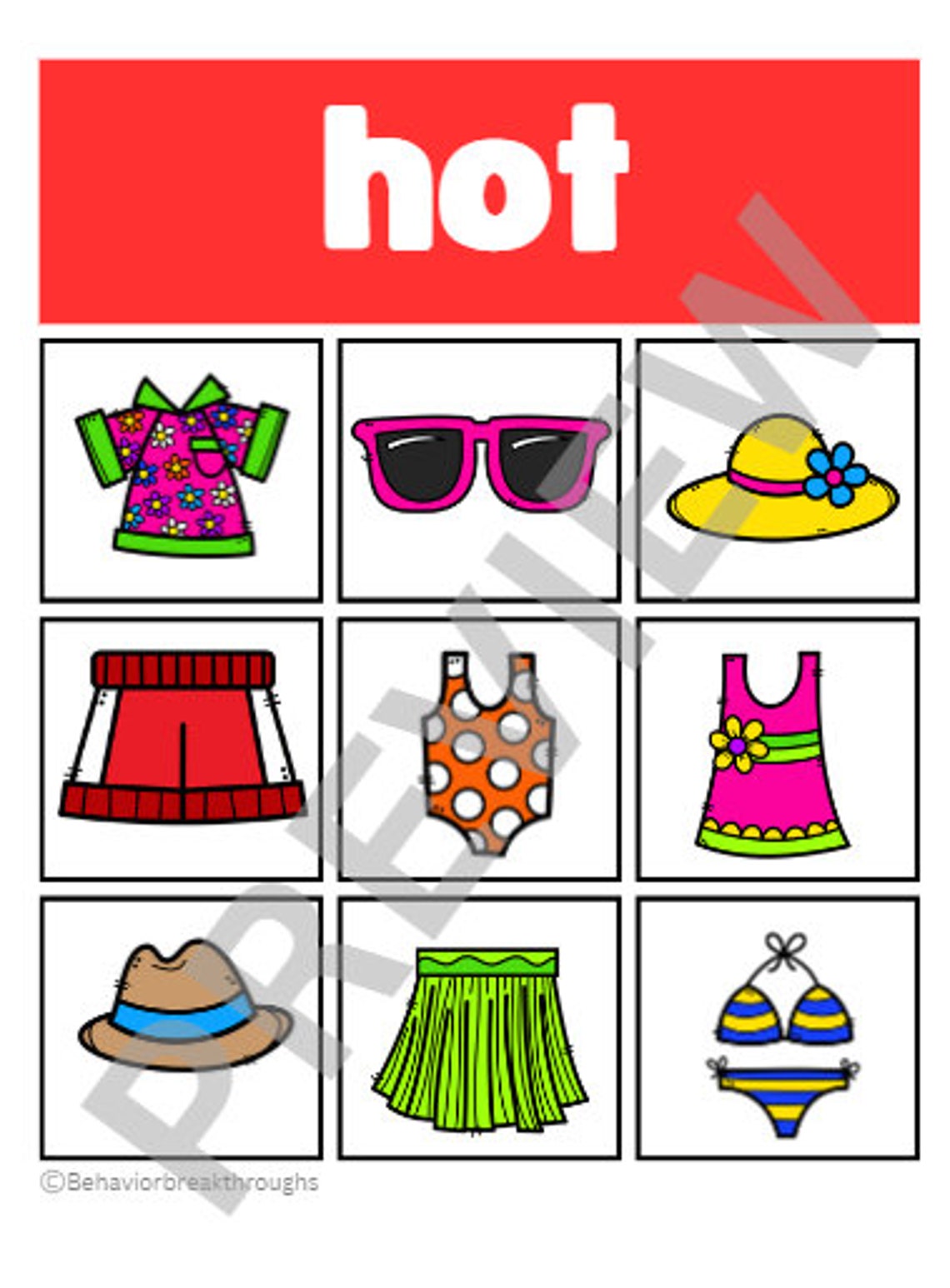 Hot and Cold Sort/match/errorless Matching-hot/cold Items and Hot/cold ...