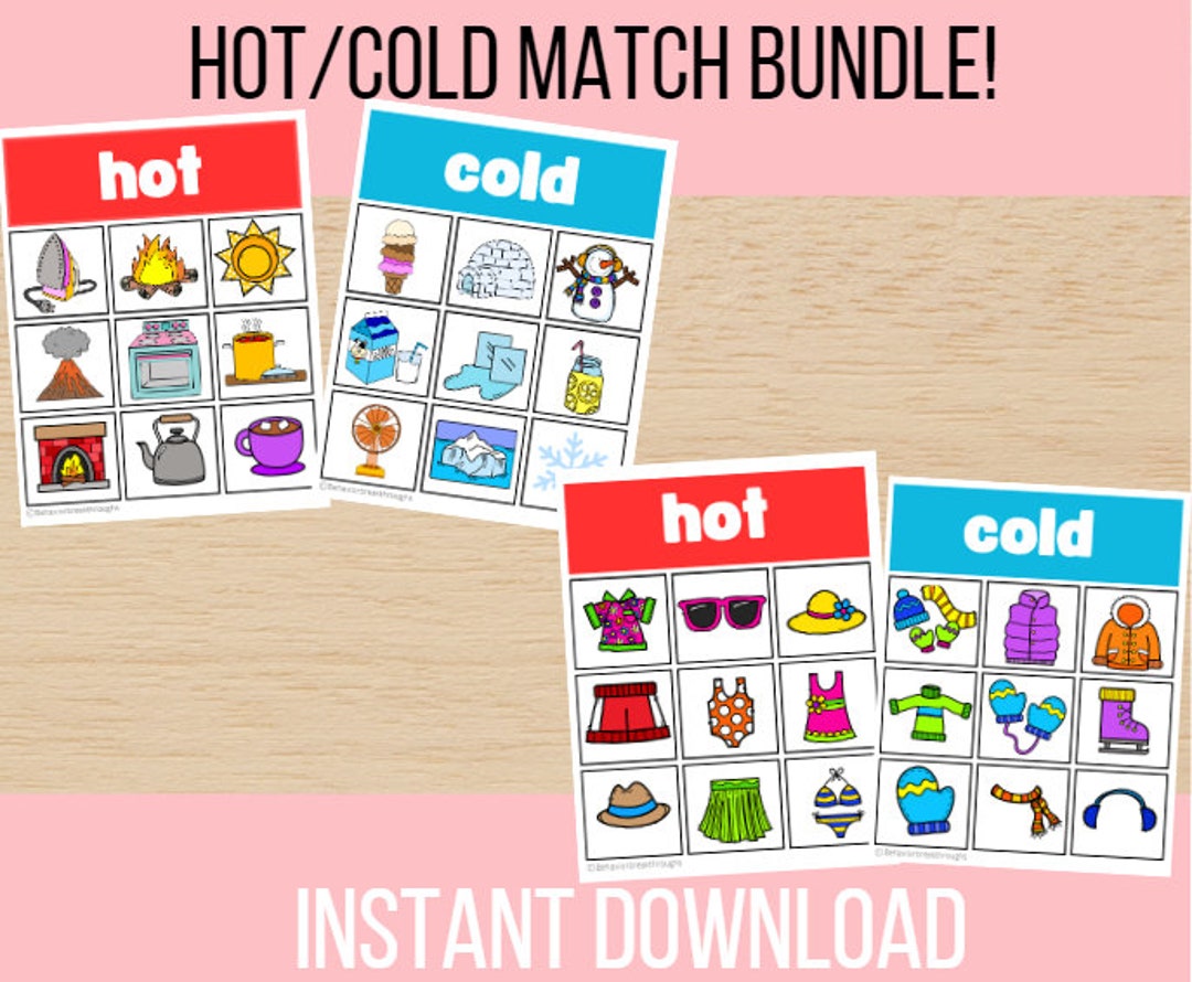 Hot and Cold Sort/match/errorless Matching-hot/cold Items and Hot/cold ...