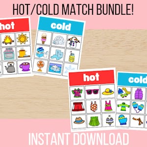 Hot and Cold Sort/match/errorless Matching-hot/cold Items and Hot/cold ...