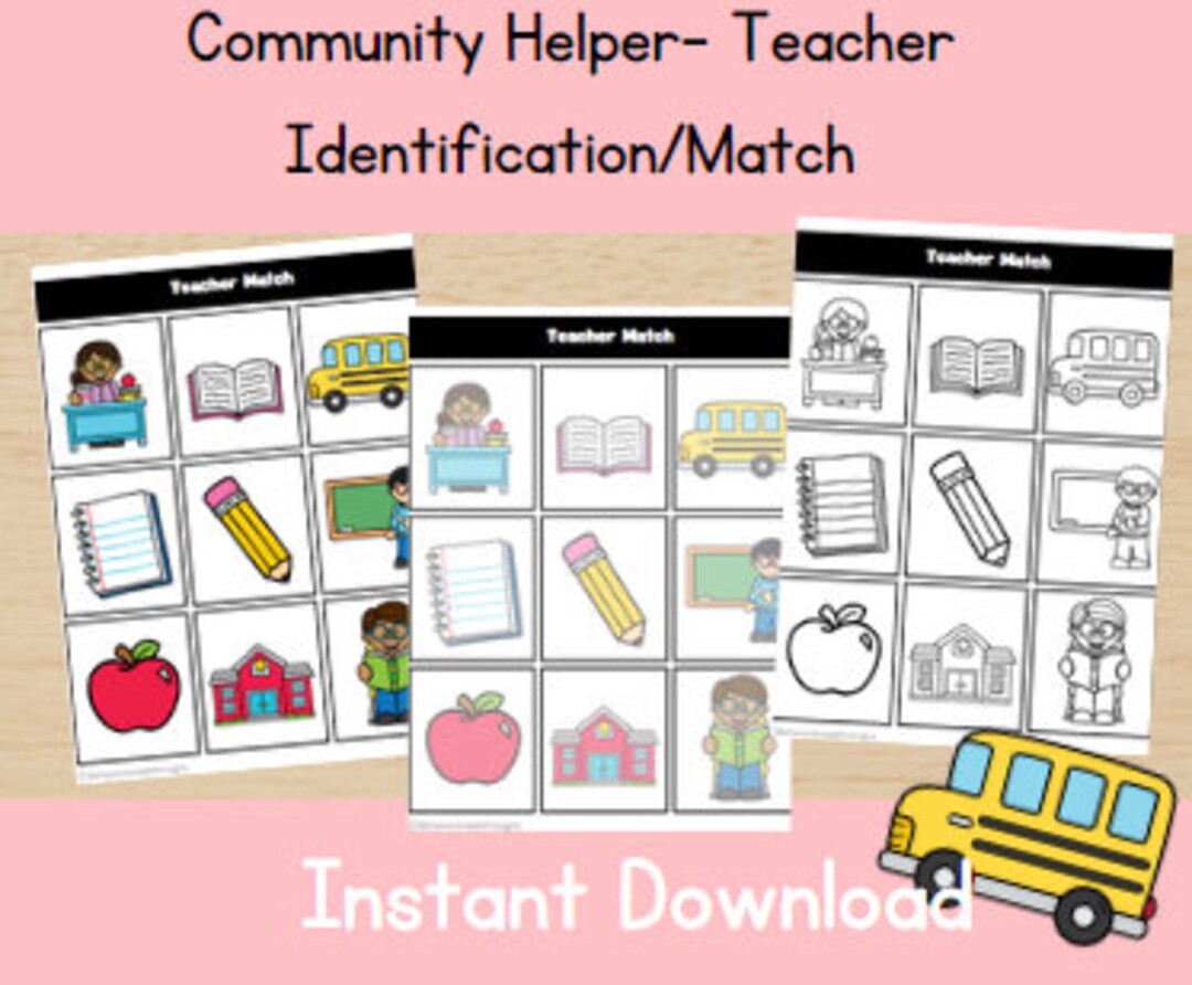 Community Helper- Teacher Match - Etsy