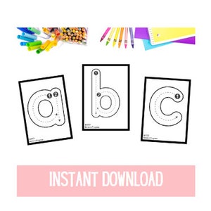 Letter Formation Flashcards- ABC Flashcards - Etsy
